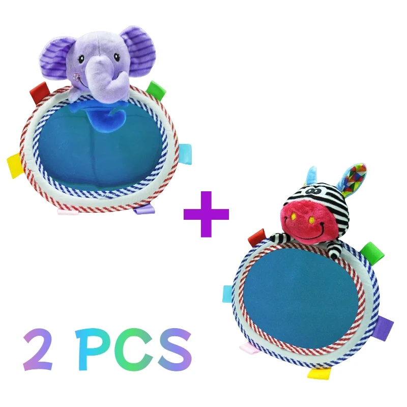 2PCS-Baby-Car-Mirror-Back-Seat-Rear-View-Mirror-Cartoon-Animal-Plush ...