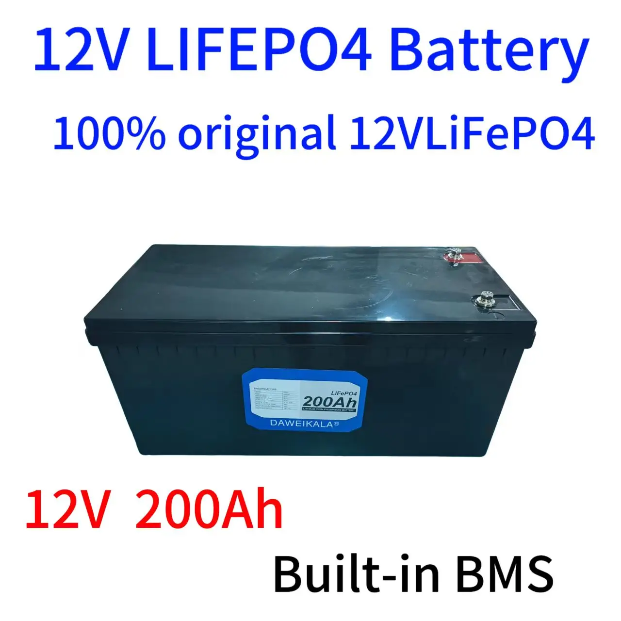 12V LiFePO4 Battery 20Ah-200Ah High Capacity Solar Power BMS Lithium ...