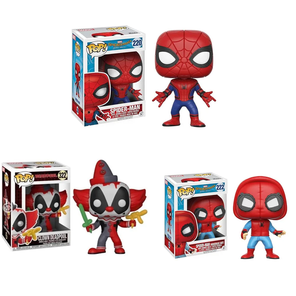 Funko-Pop-Clown-Deadpool-322-Spider-Man-222-220-Marvel-Vinyl-Action ...