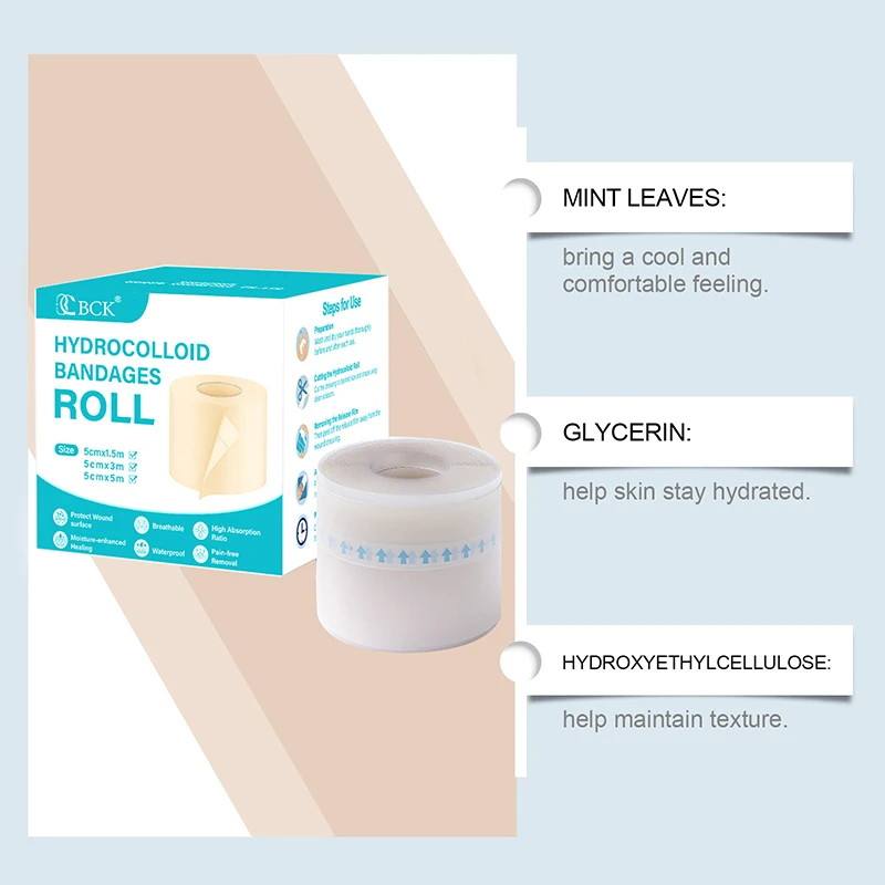 1 Roll Extra Thin Soft Waterproof Self-Adhesive Hydrocolloid Band Aid ...