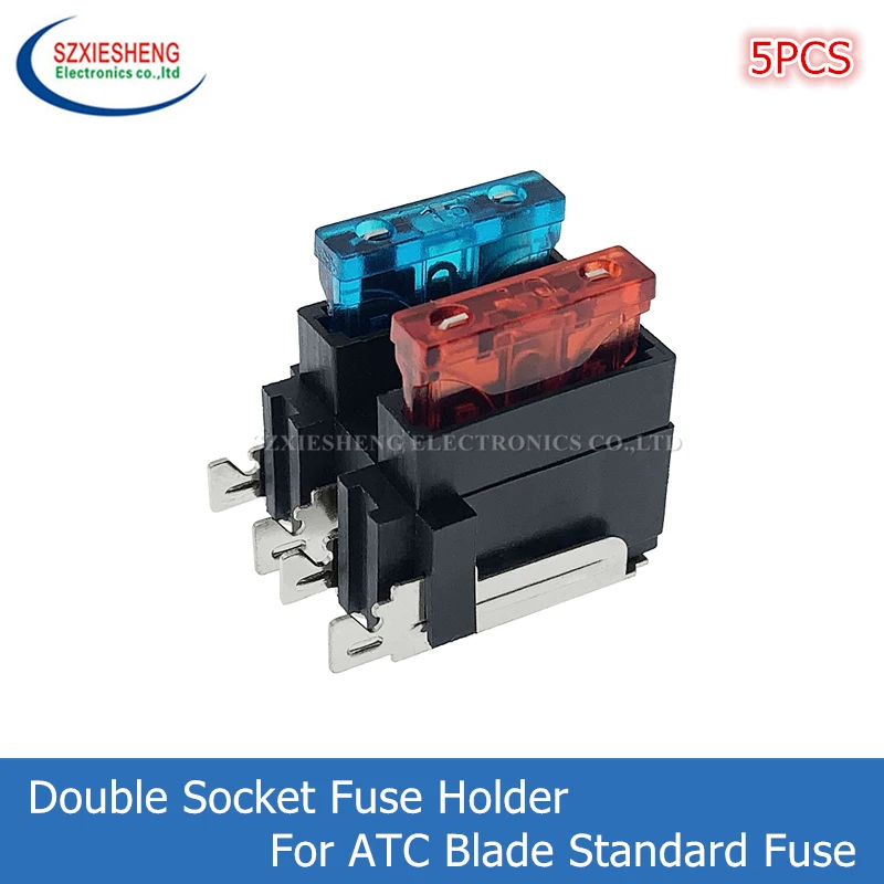 Portafusibles-automotriz-medio-montaje-en-Panel-PCB-doble-enchufe ...