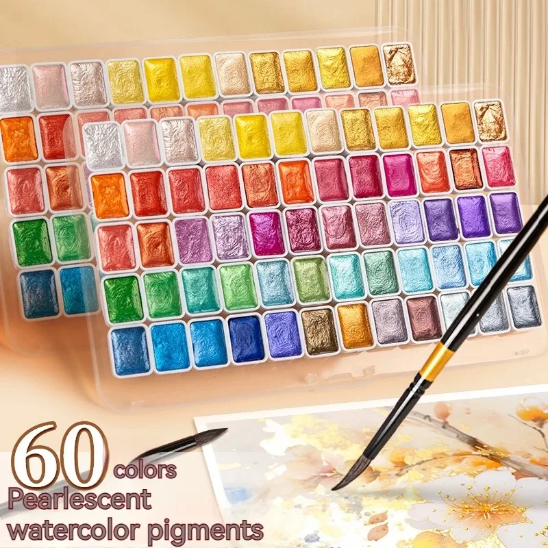 B12-20-24-60-Color-Set-Gouache-Paint-Portable-Solid-Watercolor-Back-to ...