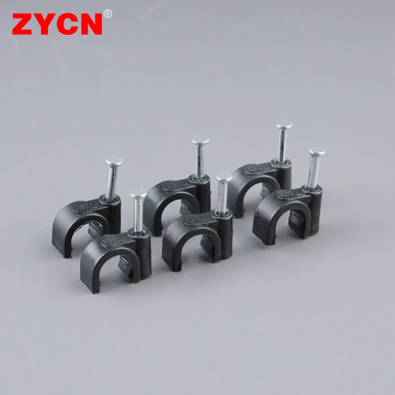 100pcs Round Cable Wire Clips 4mm 6mm 8mm 10mm Management Electrical ...