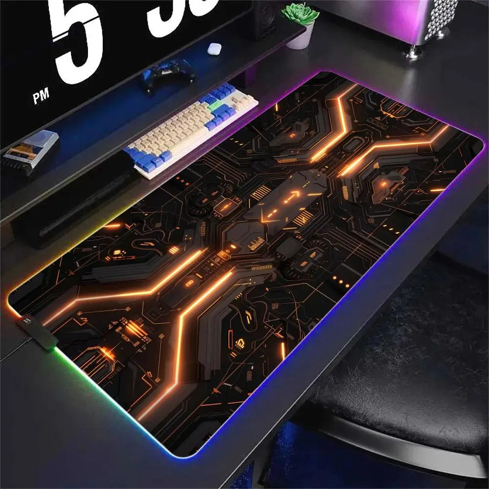 Circuit Board Mouse Pad RGB Lighted Mousepad Mechanical Keyboard Pads ...