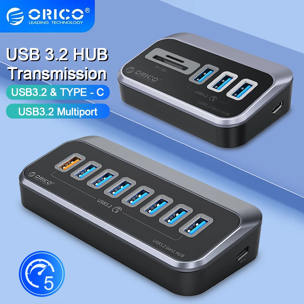 Orico usb hub abs 5gbps hub pd 18w carregamento usb3.2 tipo usb c ...