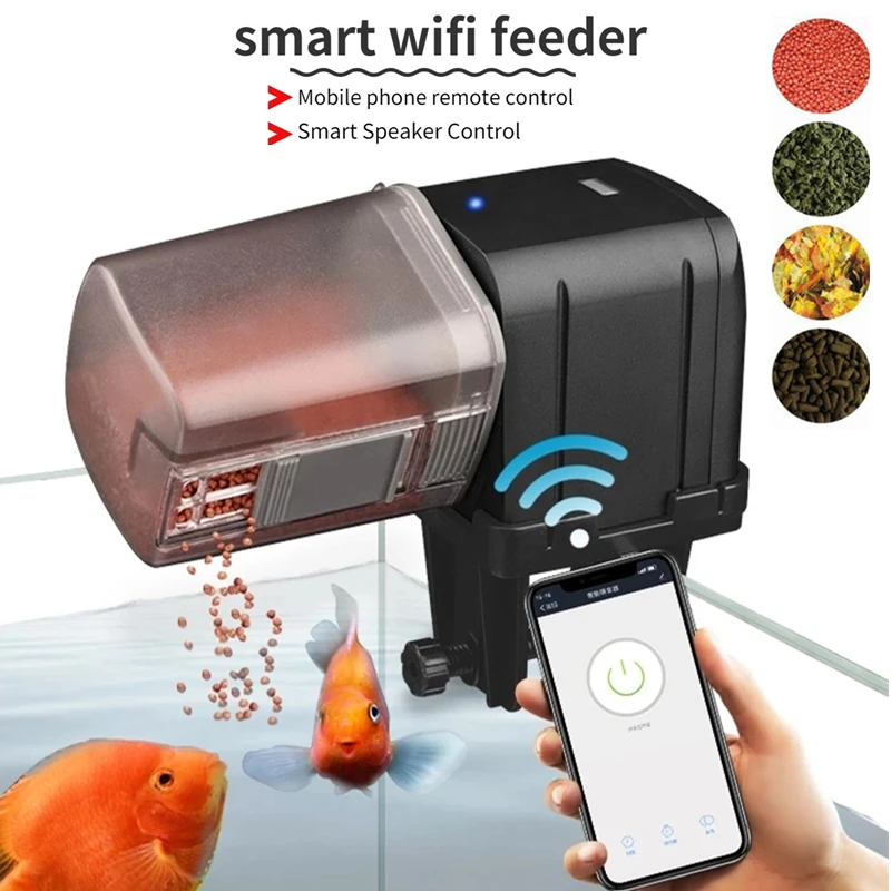 Wifi Automatic Fish Feeder Usb Powered Voice Control Aquarium Remote ...
