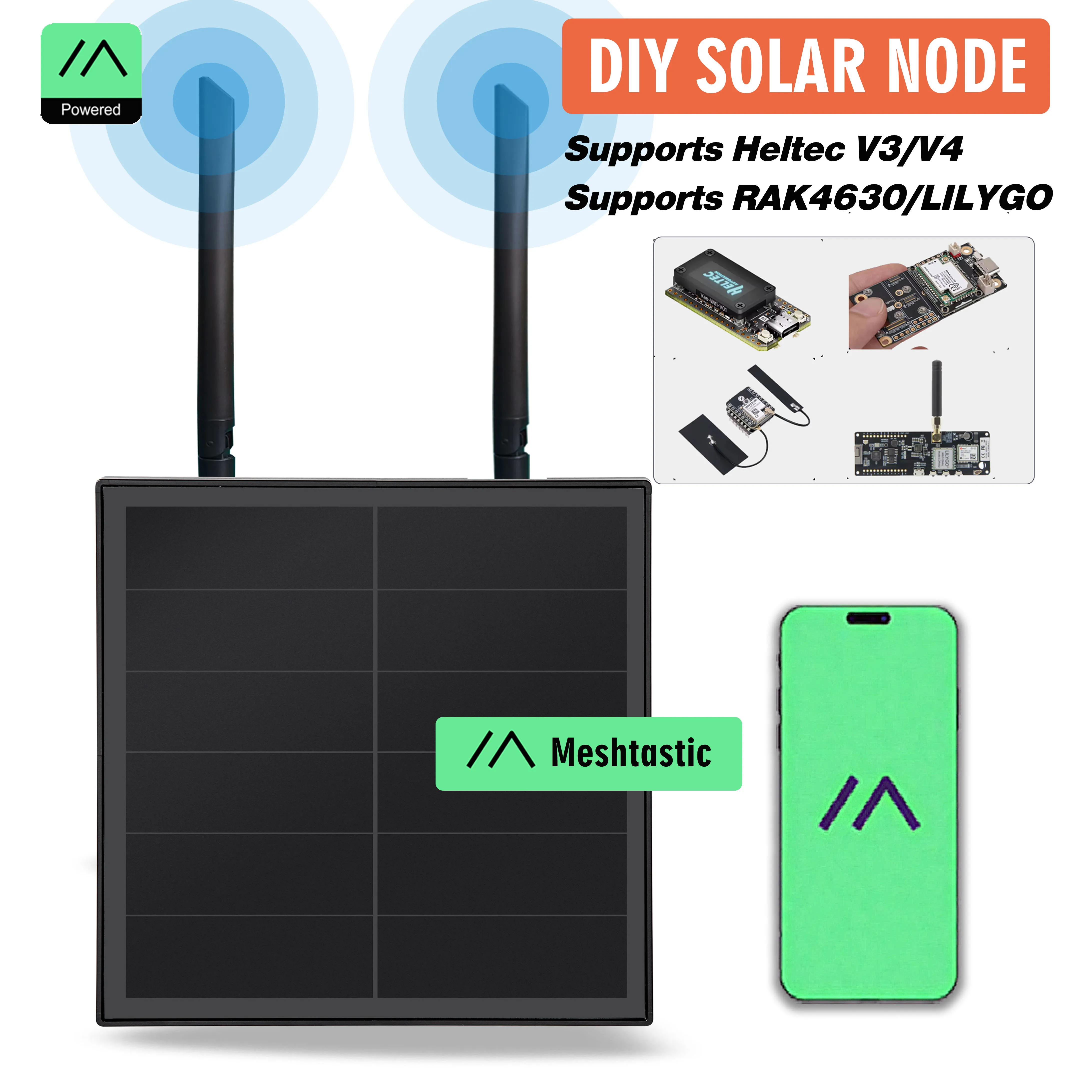 8W Solar Panel 433 868 915Mhz Battery Outdoor Waterproof Heltec V3 V4 ...