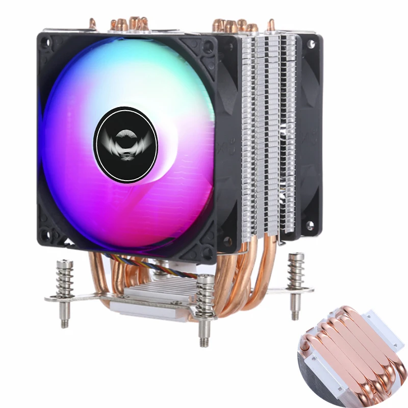 6-Heat-Pipes-Copper-Tube-CPU-Cooler-3-4Pin-PWM-RGB-PC-Quiet-lntel-LGA ...