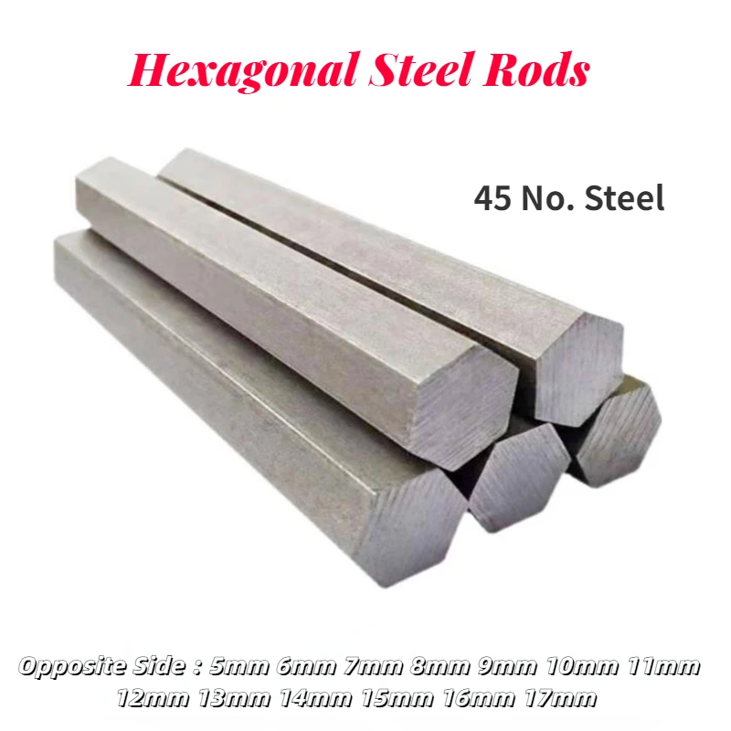 1Pcs-500mm-Hexagonal-Steel-Rods-Hexagonal-Bar-Material-45-No-Steel ...