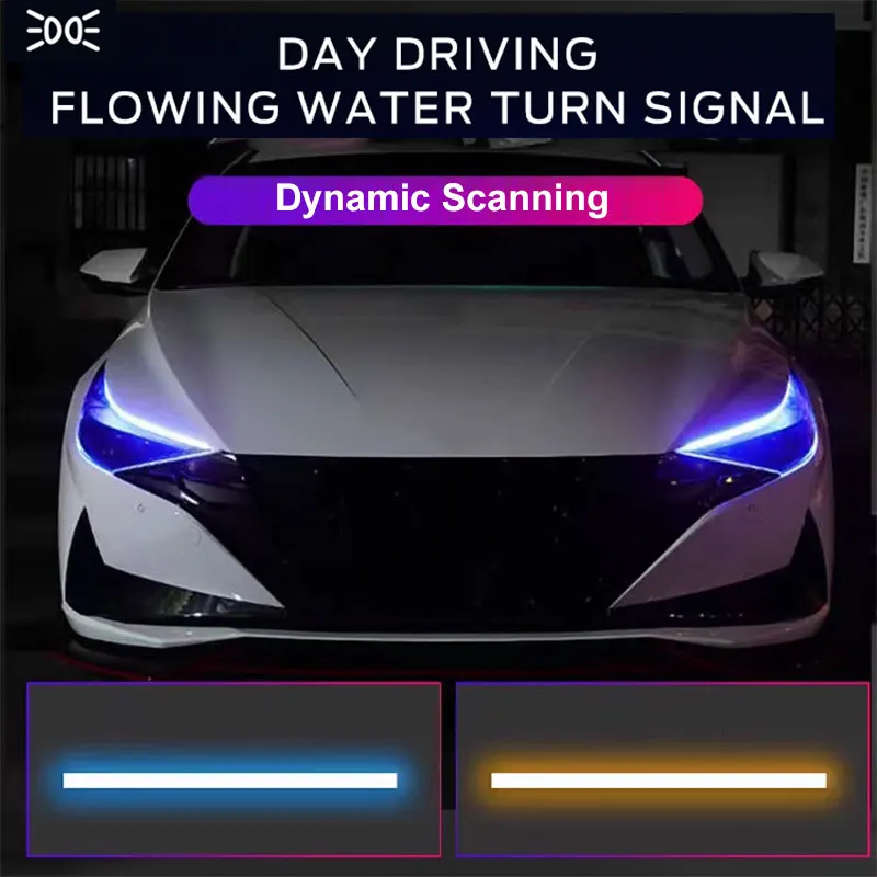 60cm-24inch-2pcs-LED-DRL-Car-Daytime-Running-Light-Flexible-Waterproof ...