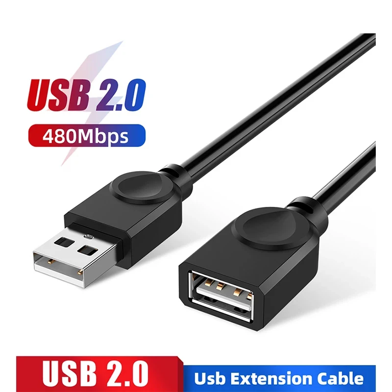 USB-2-0-Extension-Cable-Data-Male-to-Female-Cable-Black-1-5m-3m-5m ...
