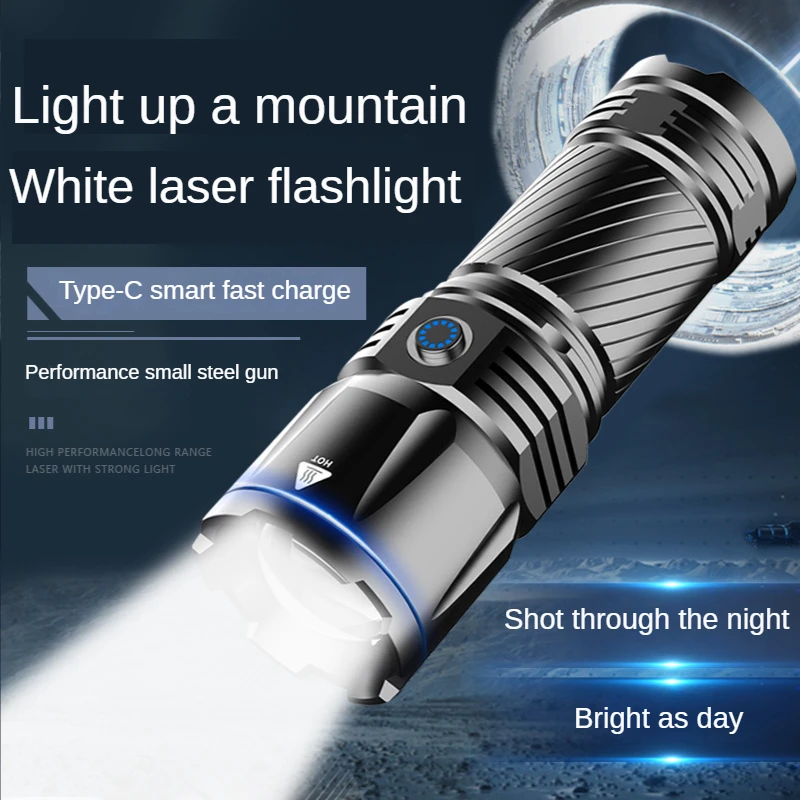 Strong Powerful LED Flashlight USB High Power Torch USB Rechargeable 5 ...