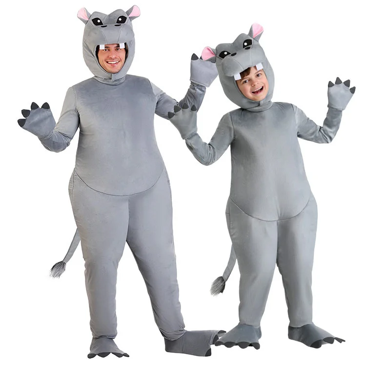 African-Animal-Adult-Grey-Hippo-Onesies-Cartoon-Kids-Cute-Hippo-Cosplay ...