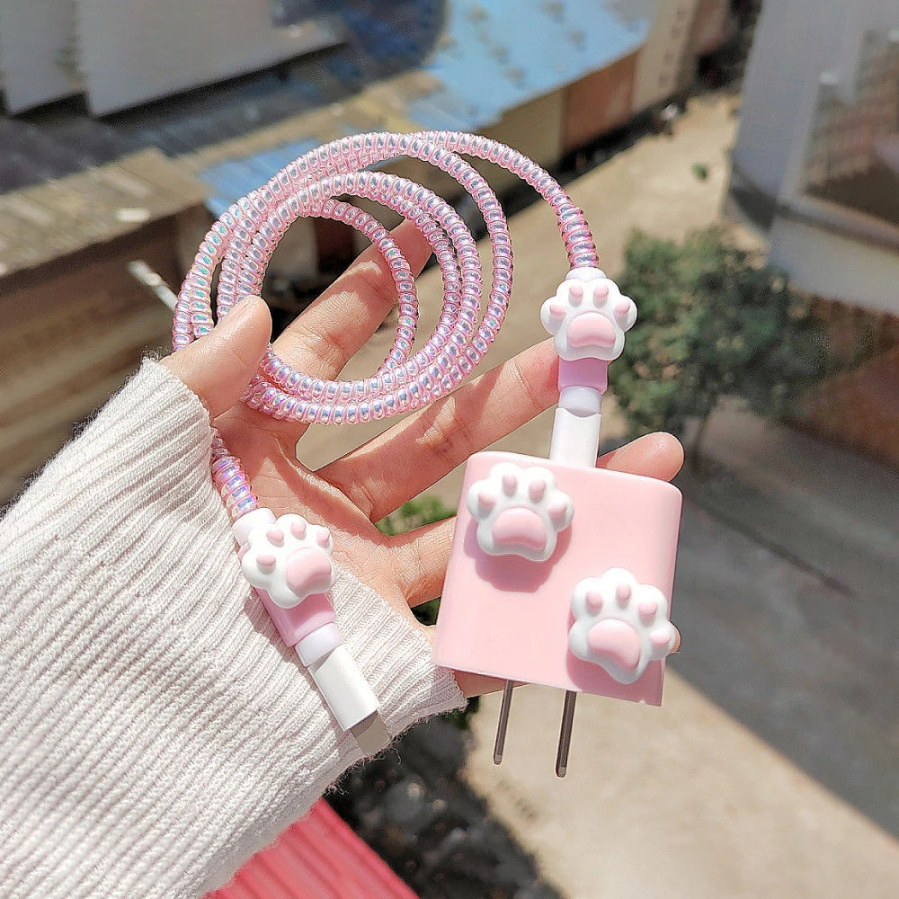 Kawaii-Cat-Paw-Cable-Organizer-Adapter-Charger-Cable-Wrap-Protector ...