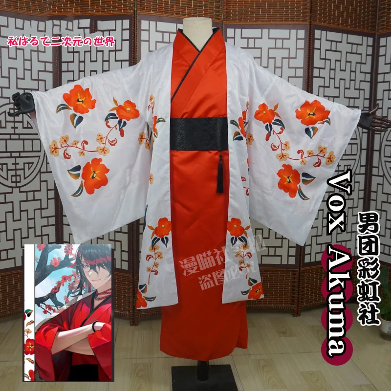 COS-KiKi Anime Vtuber Luxiem Nijisanji Vox Akuma 2022 New Year Kimono ...