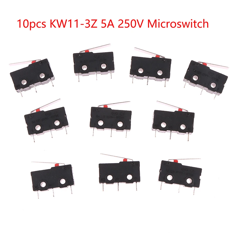 10Pcs Tact Switch KW11-3Z 5A 250V Microswitch 3PIN Limit Switch Buckle ...