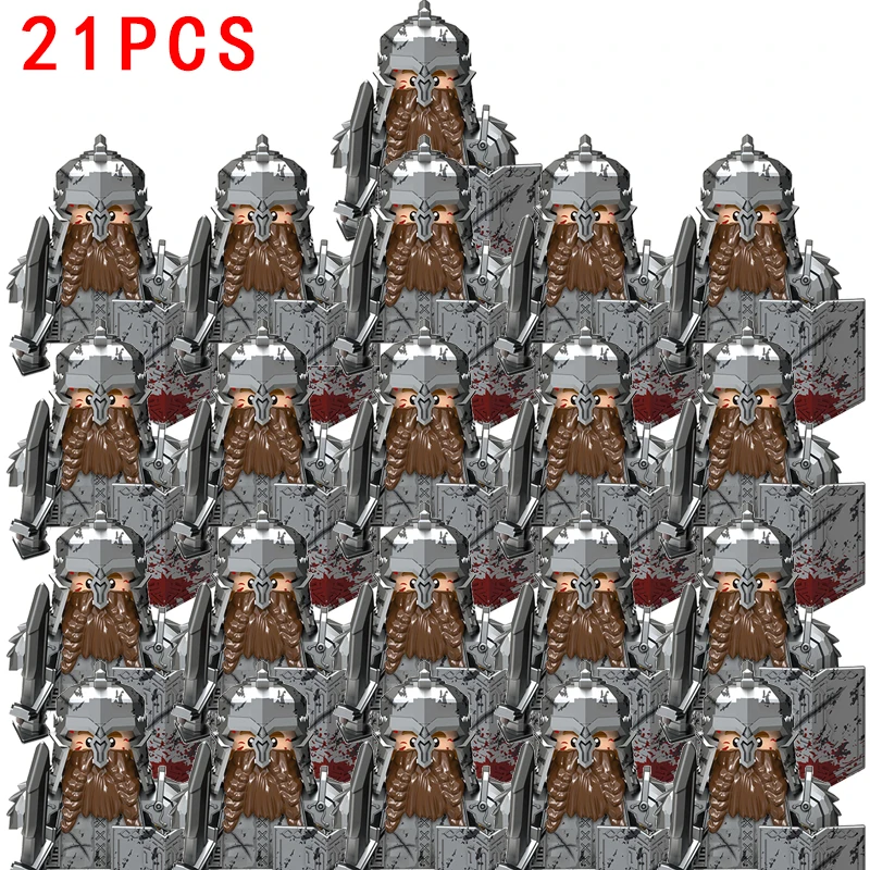 21pcs-lot-Medieval-Gimli-Knights-Dwarf-Soldiers-Mini-Ation-Figures ...