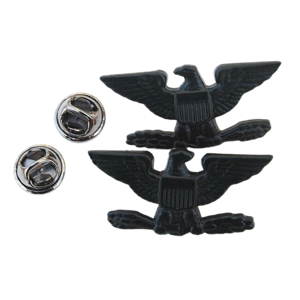 A PAIR WW2 US ARMY COLONEL EAGLE BIRD WAR DEVICE PIN INSIGNIA BADGE ...