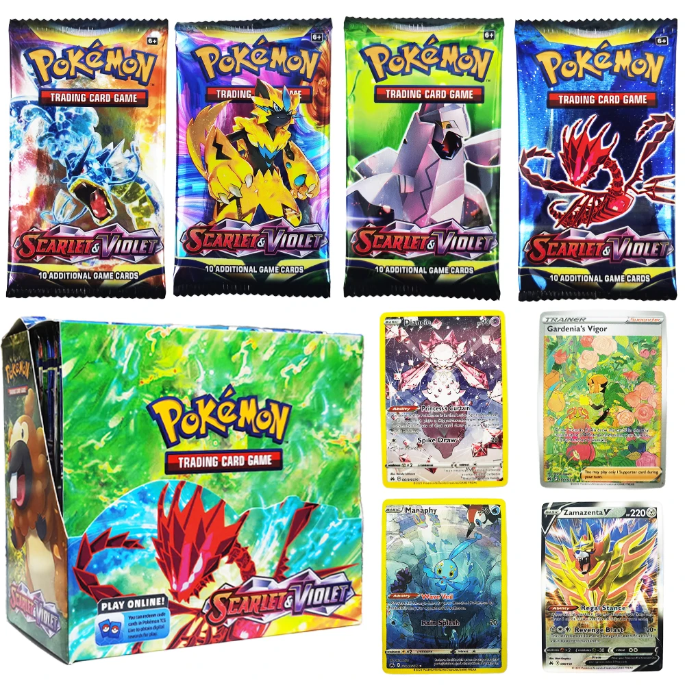 324Pcs/box Anime Pokemon Cards Pikachu Scarlet&Violet Crown Zenith ...