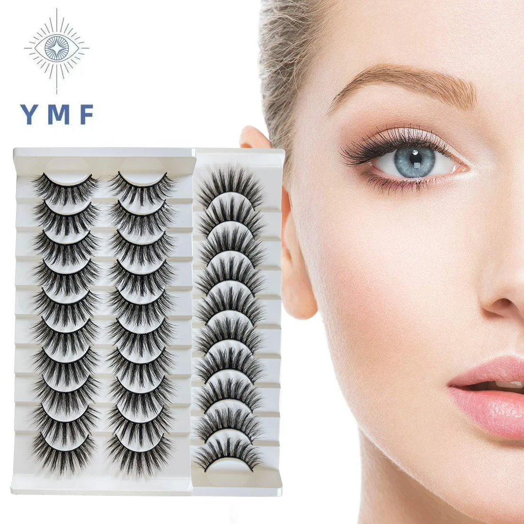 10-Pairs-5D-Faux-False-Eyelashes-Natural-Messy-Crisscross-Eyelash-Wispy ...