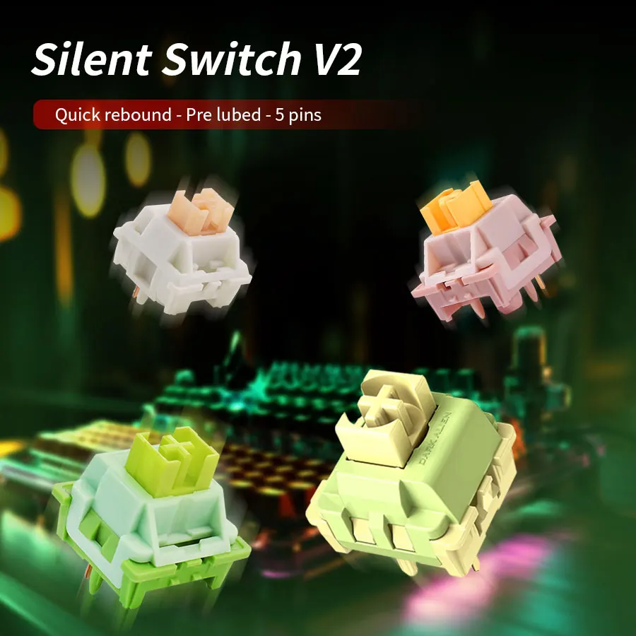 Outemu-Silent-Peach-V2-Switch-Lubed-Silent-Switches-V2-Mechanical-Keyboard-Linear-Tactile-5Pin ...