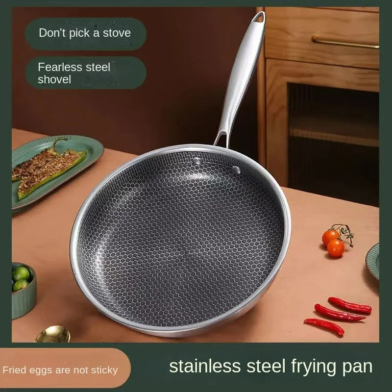 AIWILL-Kitchen-Quality-Stainless-Steel-Frying-Pan-Nonstick-Pan-Cooking ...