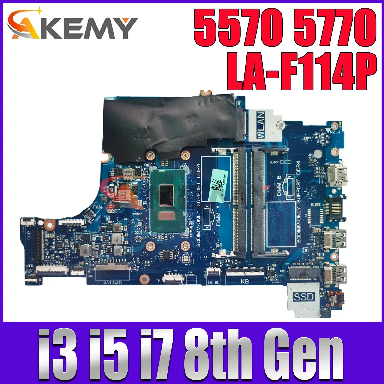 Para dell inspiron 15 5570 5770 placa-mãe LA-F114P 4415u i3 i5 i7 6/7 ...