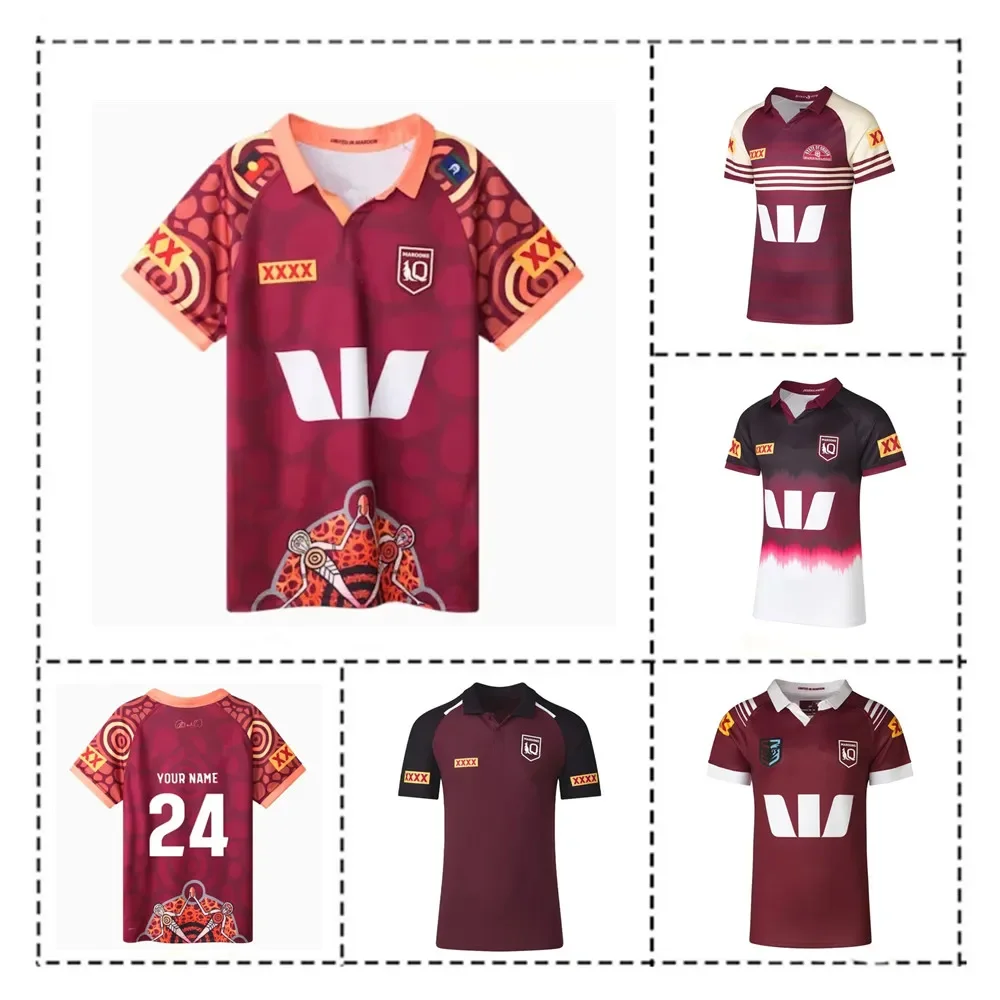 QLD Maroons-Rugby Jersey masculino, Rugby Training Jersey, Queensland Maroon, CASA ANZAC ...