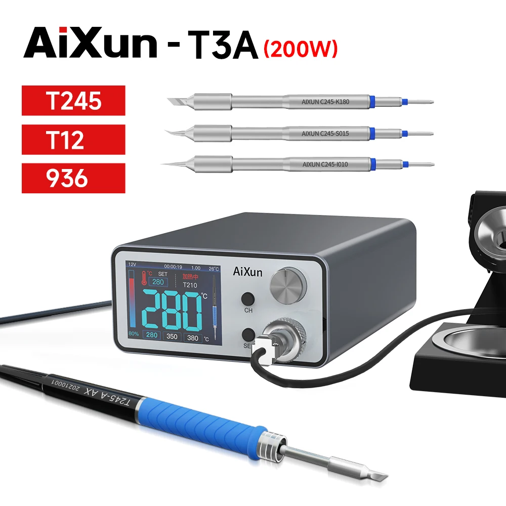 Aixun 200W T3A T3B Smart Soldering Station Support T12 T245 936 Handle Soldering Electric ...