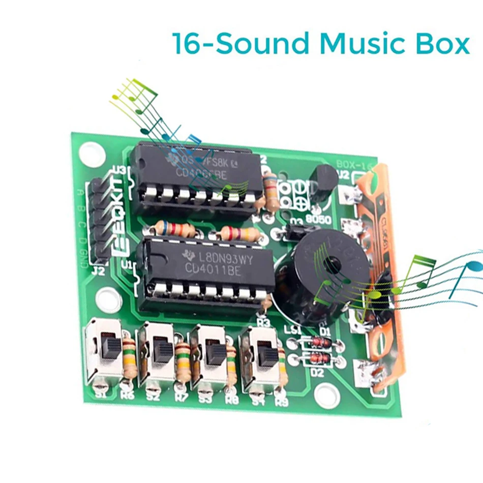 16-Music-Sound-Box-Electronic-Module-DIY-Kit-Parts-BOX-16-Board-16-Tone ...