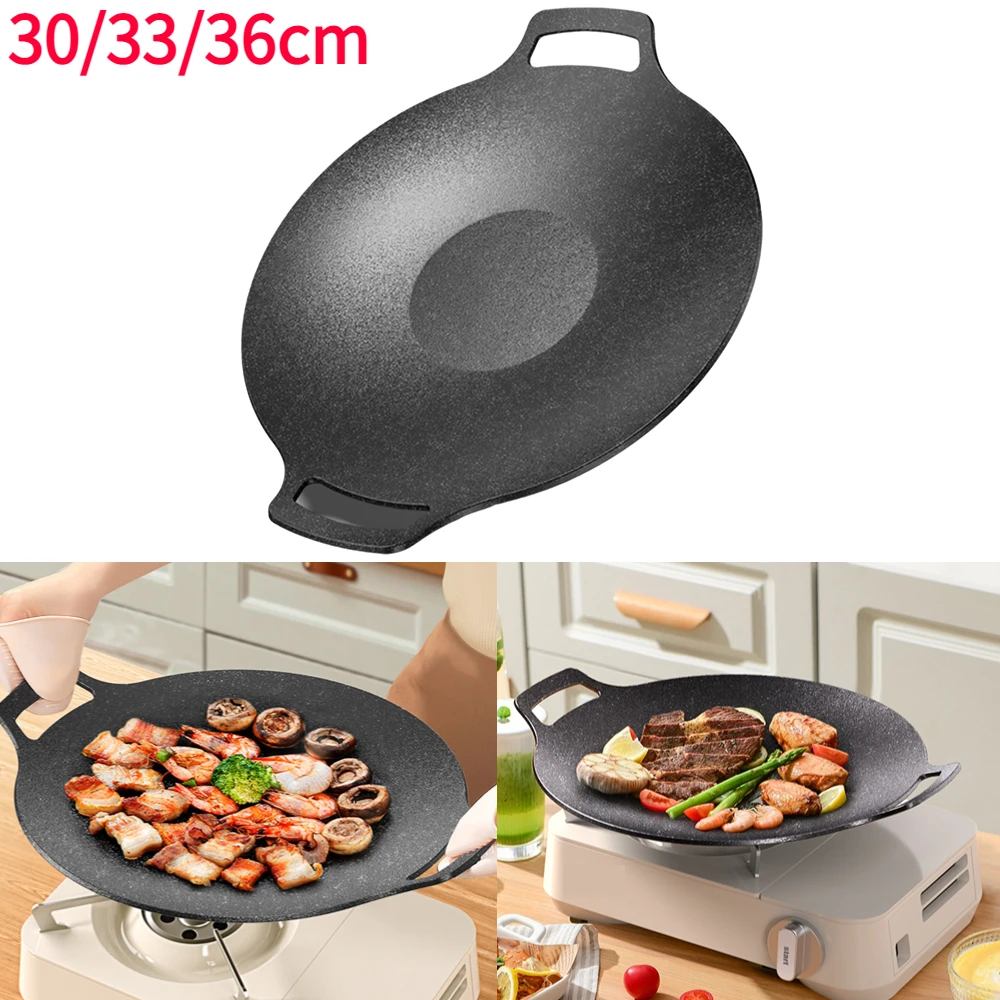 Grilling-Pan-Non-stick-Thick-Cast-Iron-Frying-Pan-Flat-Pancake-Griddle ...
