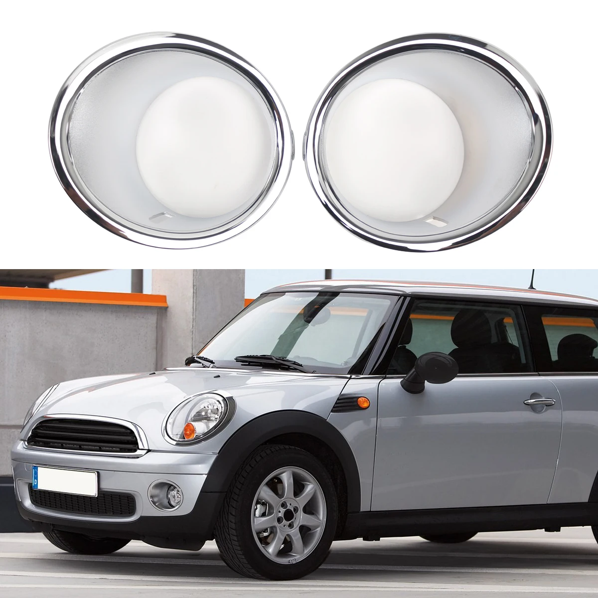 51112753661 51112753662 Car Side Front Fog Light Cover Bezel Chrome ...
