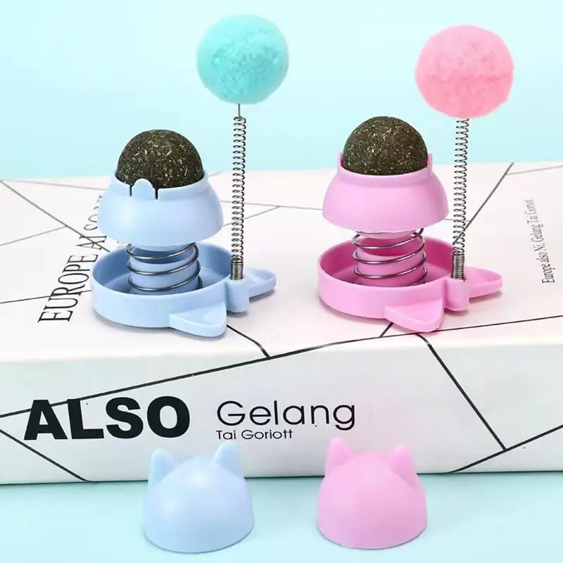 Catnip-Ball-Rotatable-Cat-Licking-Balls-Edible-and-Healthy-with-Spring ...