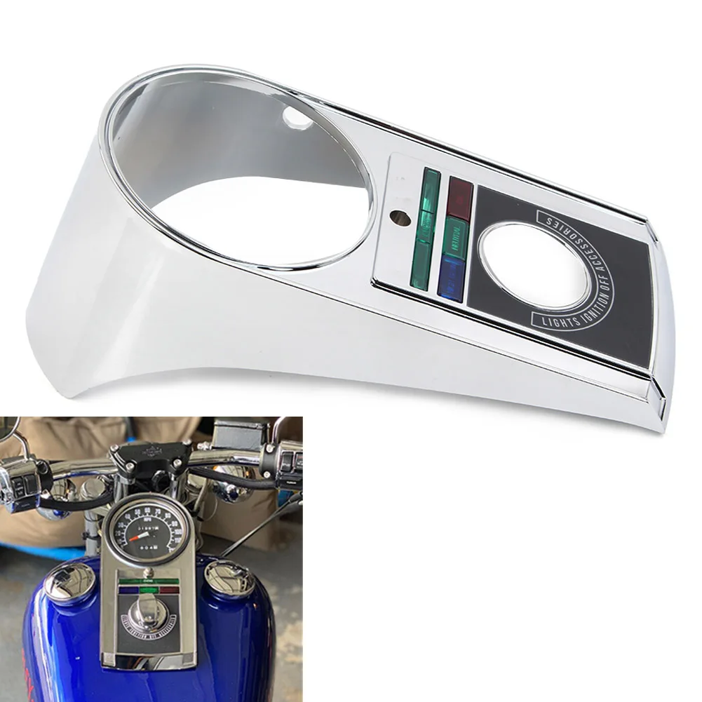 Chrome Motorcycle Speedometer Speedo Dash Panel Cover Housing Kit For ...