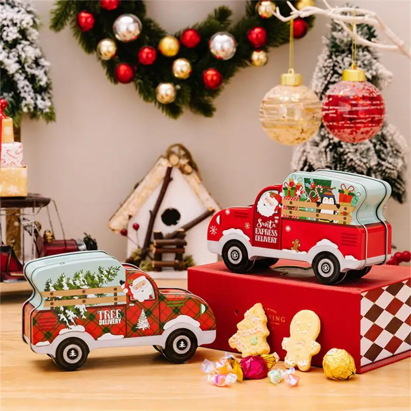 Christmas-Candy-Tin-Cookie-Box-Candy-Container-Car-Shaped-Chocolate ...