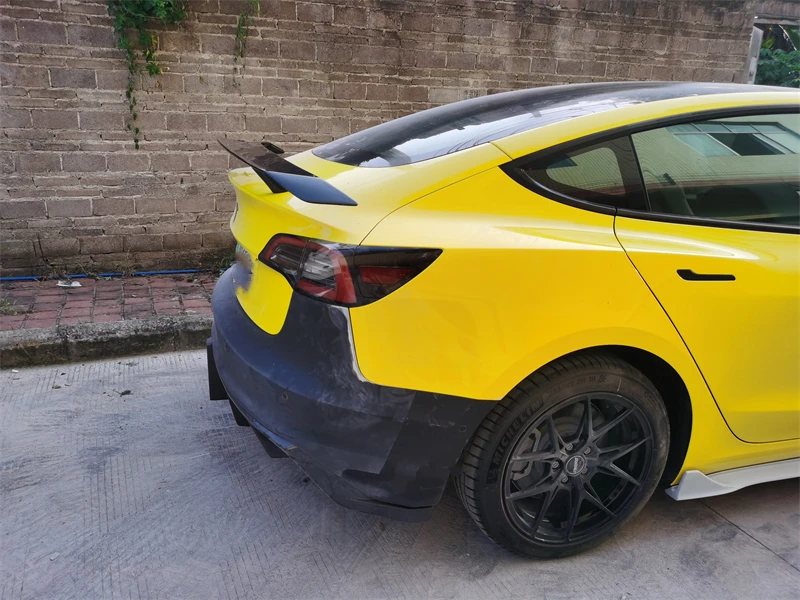 For Tesla Model 3 2019 2020 2021 2022 2023 REAL CARBON FIBER SPOILER ...