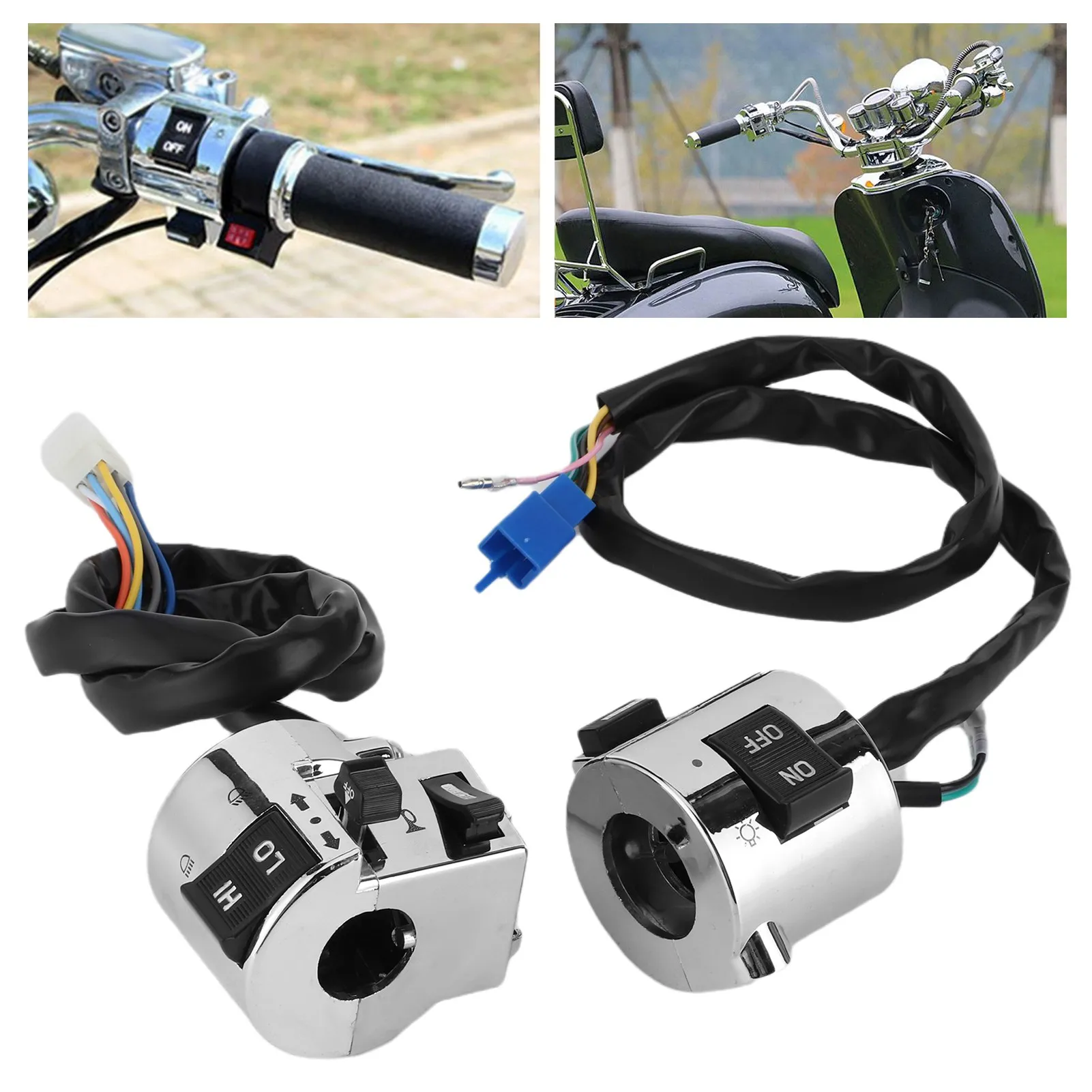1 Pair Motorcycle Handlebar Switch Control Button for Turn Signal ...