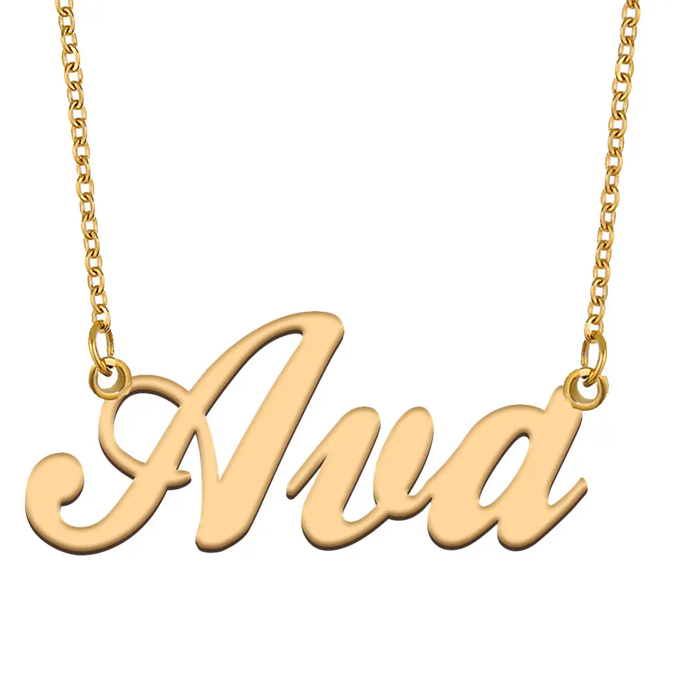 Ava-Name-Necklace-for-Women-Stainless-Steel-Jewelry-Gold-Plated ...