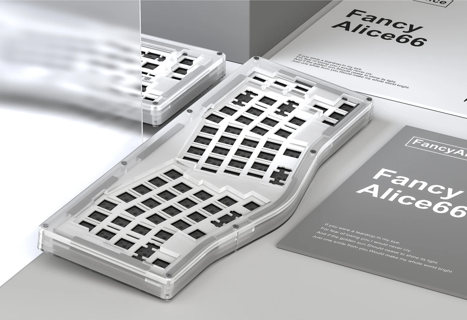 Fantasia alice 66 personalizado teclado mecânico kit alice layout apoio ...