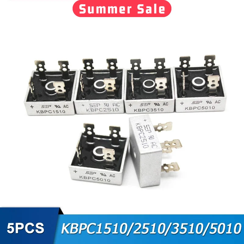 5pcs/lot Diode Bridge Rectifier Kbpc1010 Kbpc1510 Kbpc2510 Kbpc3510 ...