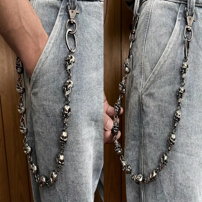 Vintage Punk Skull Pants Chain Heavy Waist Chain Men Cool Jeans Chain ...