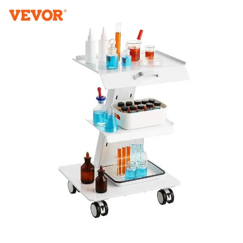 VEVOR-Lab-Trolley-3-Layer-Rolling-Cart-Metal-Mobile-Trolley-220-lbs ...