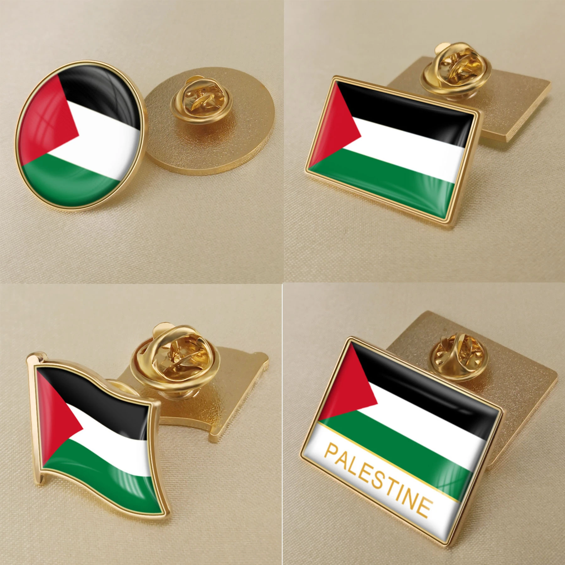 Palestine Flag National Emblem Brooch Badges Lapel Pins - Pins & Badges ...