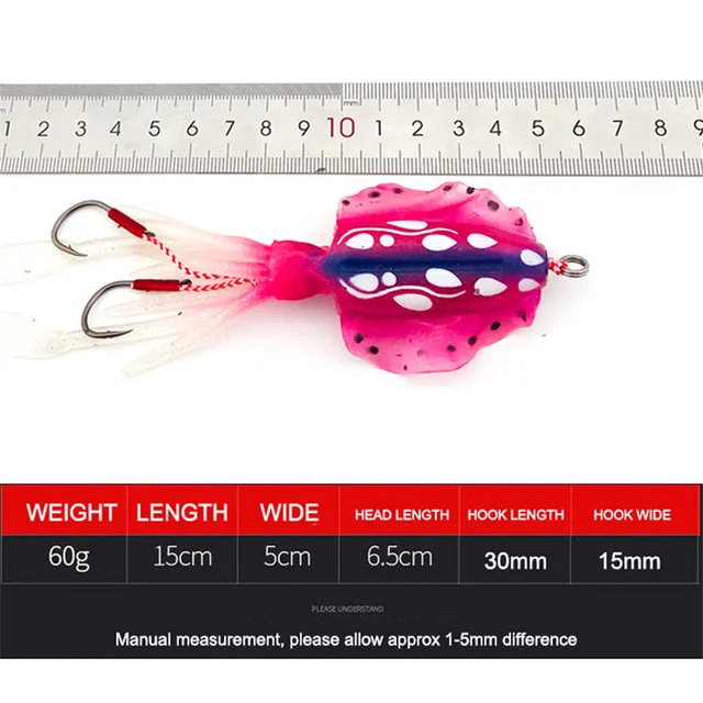 1PCS 60G Octopus Head Jigs 15cm. - Easy Fishing Tackle