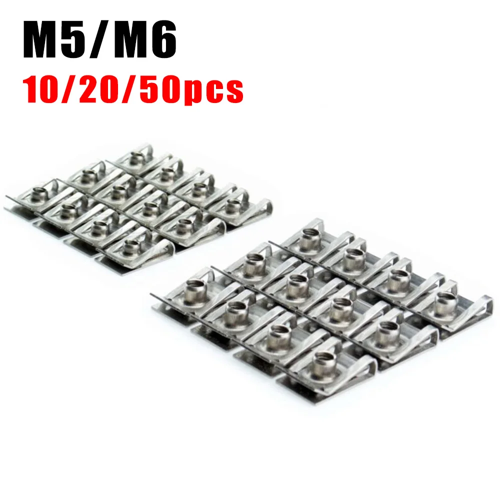 10-20-50pcs-M5-M6-Car-Spring-Steel-U-Type-Clips-Nuts-Clip-Fairing-Panel ...