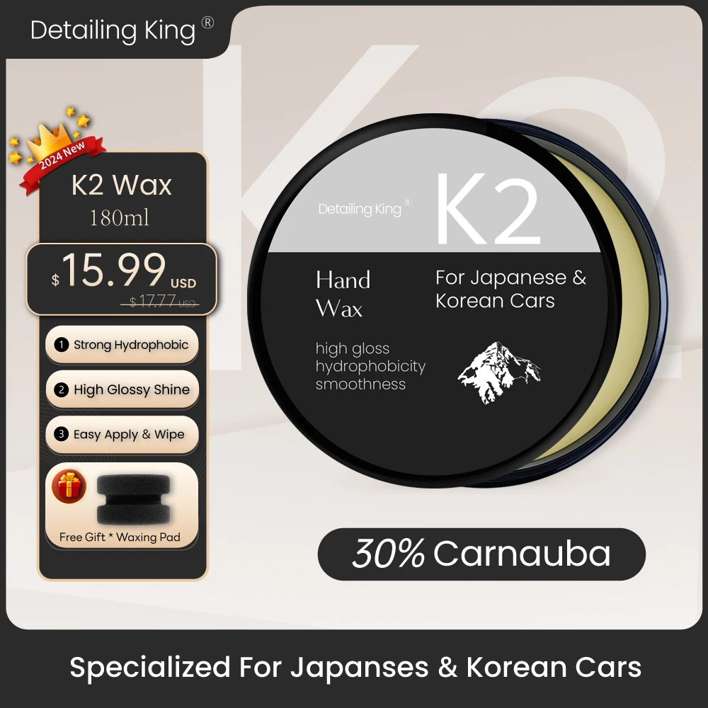 Detailing-King-180ml-K2-Wax-Car-Carnauba-Wax-Strong-Hydrophbic-High ...