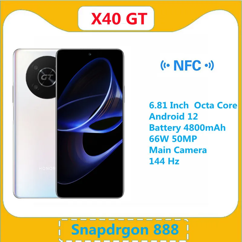 Original Honor X40 Gt 5g Mobile Phone 6.81 Inch Snapdrgon 888 Octa Core Android 12 Battery ...