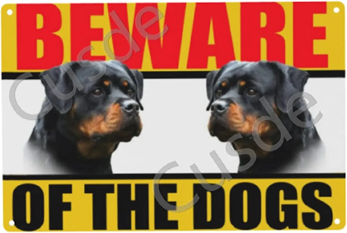 Warning-Sign-Rottweiler-Beware-of-The-Dogs-Metal-Tin-Sign-Security ...