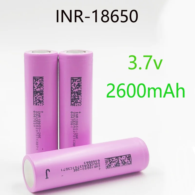 2600mAh-18650-Lithium-Rechargeable-Battery-INR18650-26E-3-7V-High ...