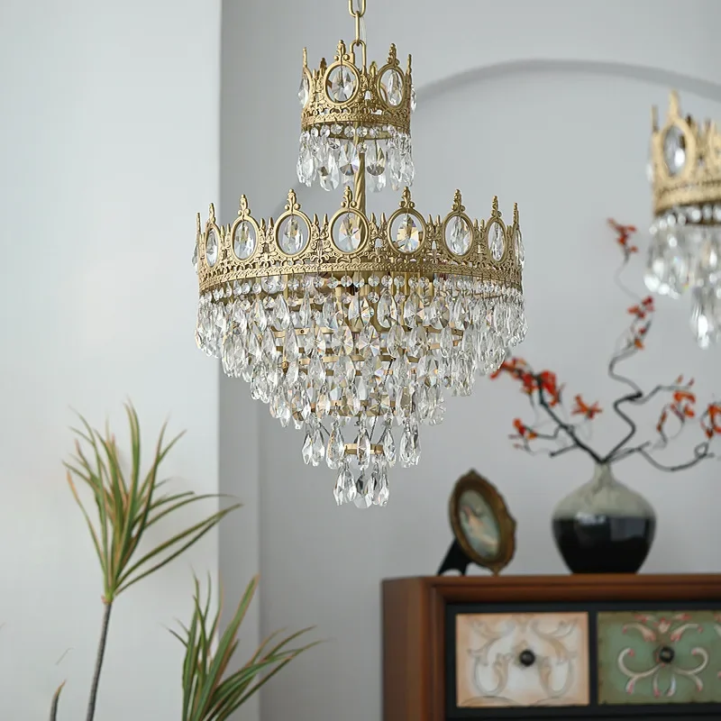 Chandelier-LED-crystal-Lights-Palace-Retro-Crown-ceiling-Light-Luxury ...